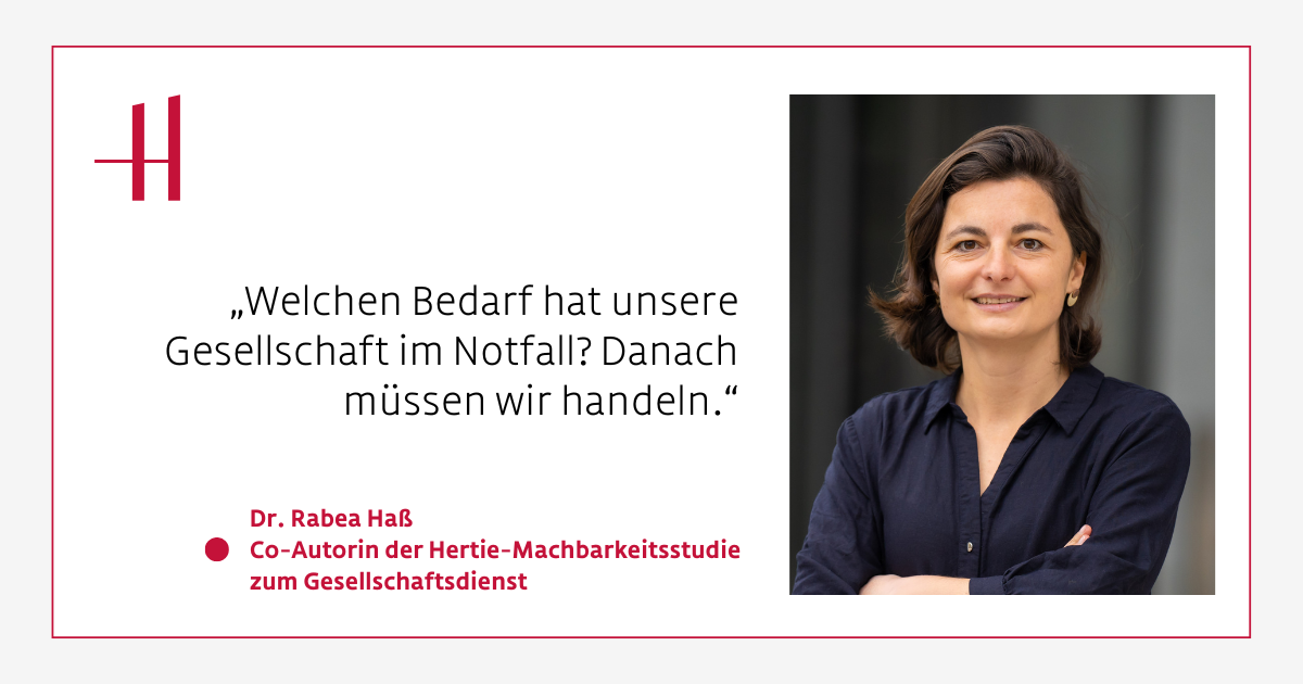 Rabea Haß zum Gesellschaftsdienst: Gemeinnützige Hertie-Stiftung